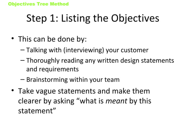 Objective tree method | PPT