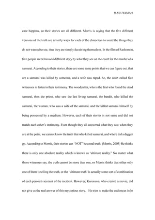 Objective truth versus subjective truth (revised) | DOCX | Documentary ...