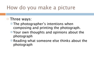 Objective vs Subjective Analysis of Photographs | KEY