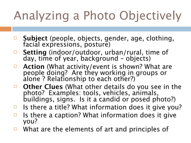Objective vs Subjective Analysis of Photographs | KEY