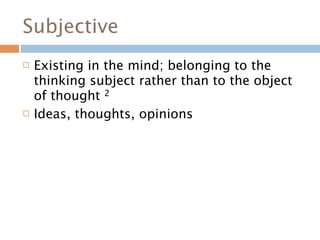Objective vs Subjective Analysis of Photographs | KEY