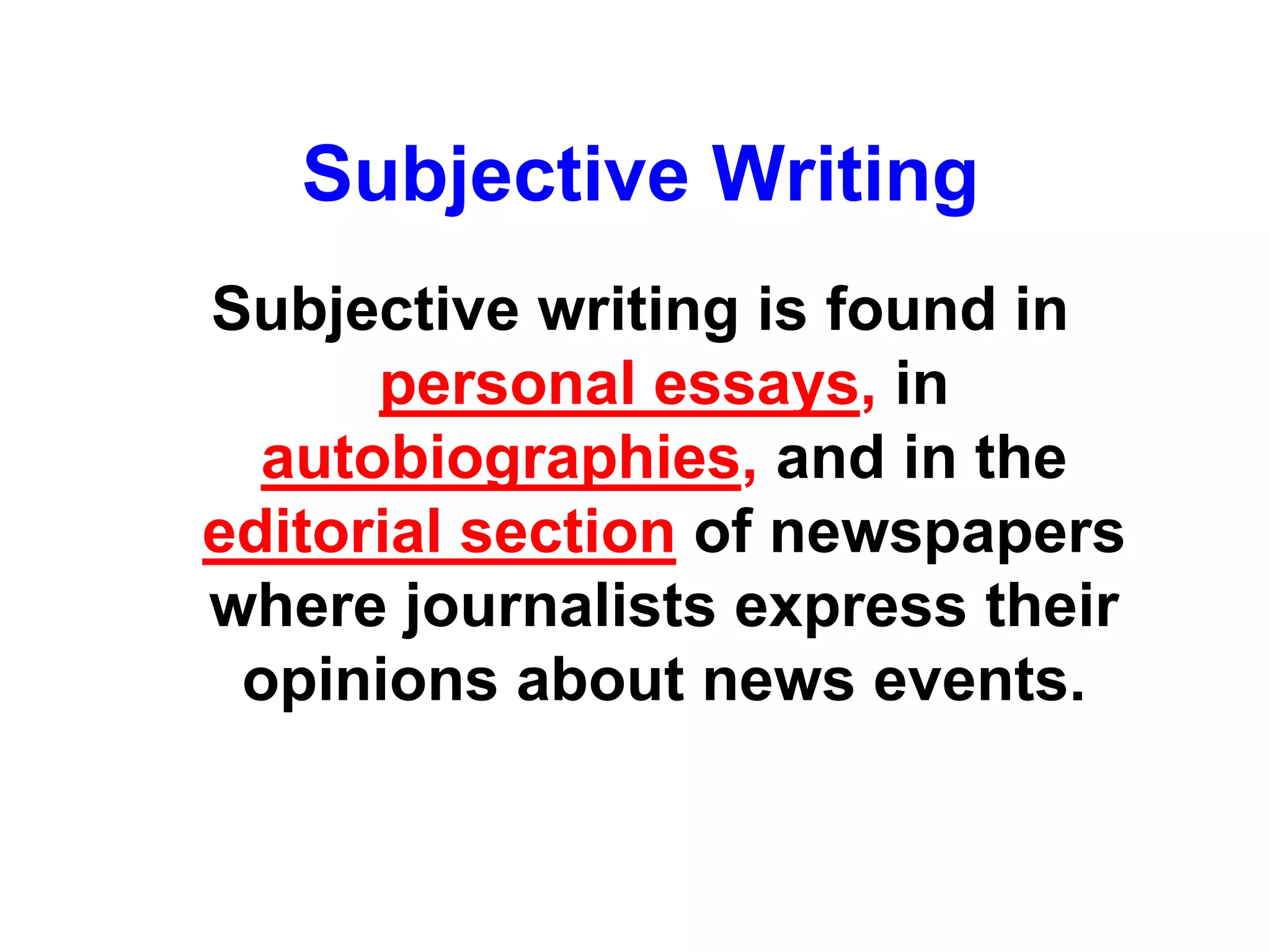 Objective vs subjective | PPTX