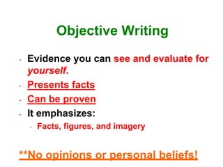 Objective vs subjective | PPTX