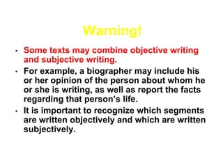 Objective vs subjective | PPTX