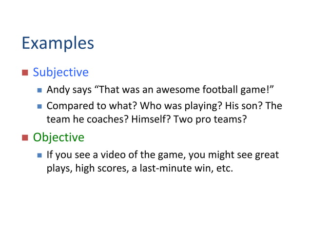 Objective vs subjective | PPTX