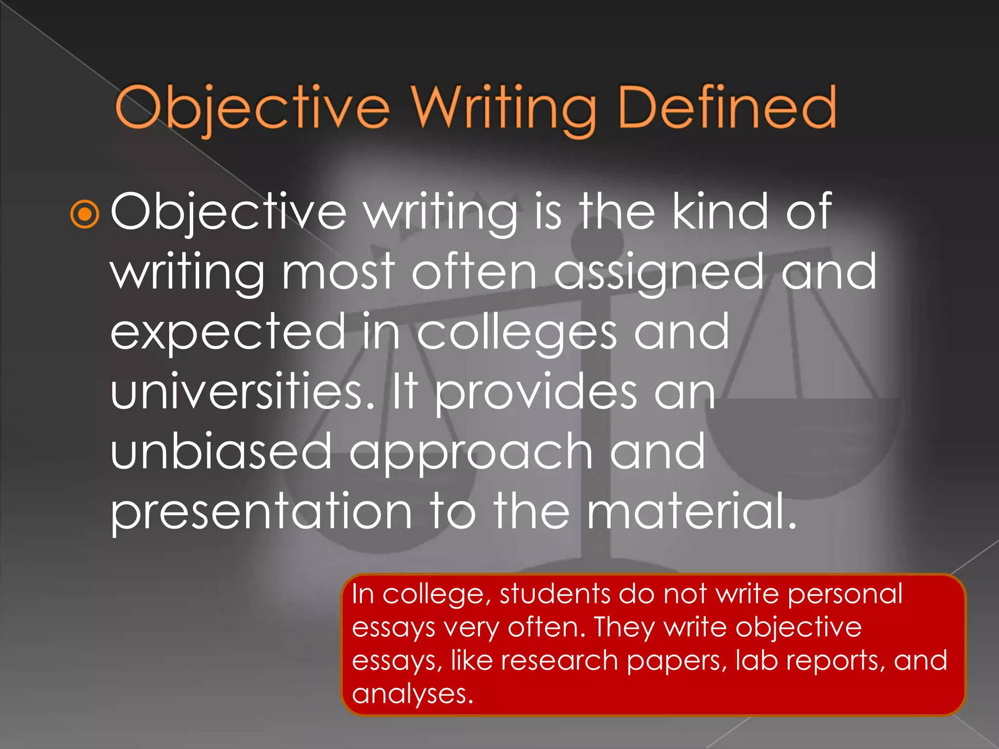 Objective Writing | PPT