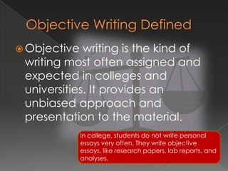 Objective Writing | PPT