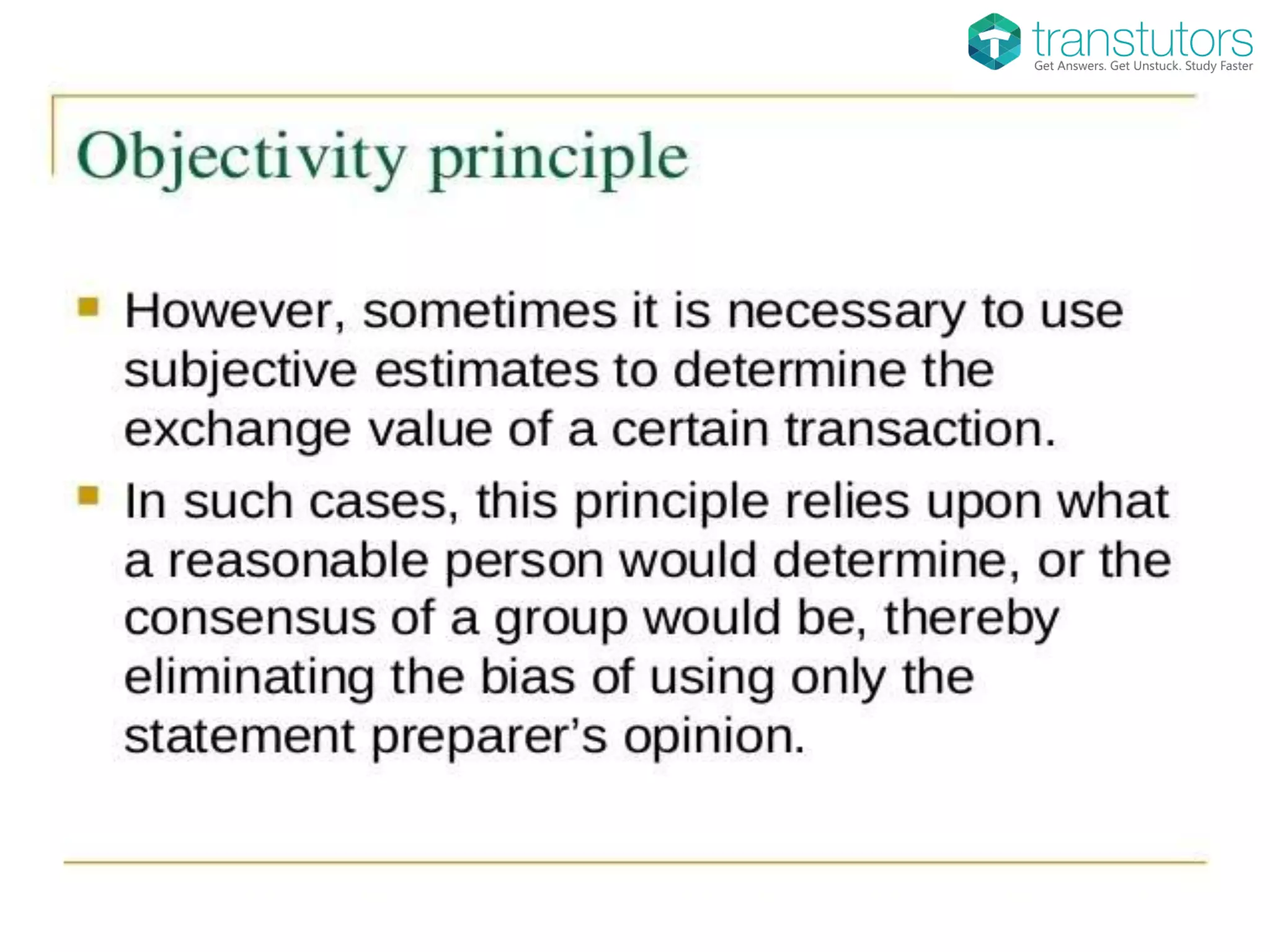 Objectivity Principle | Accounting | PPTX