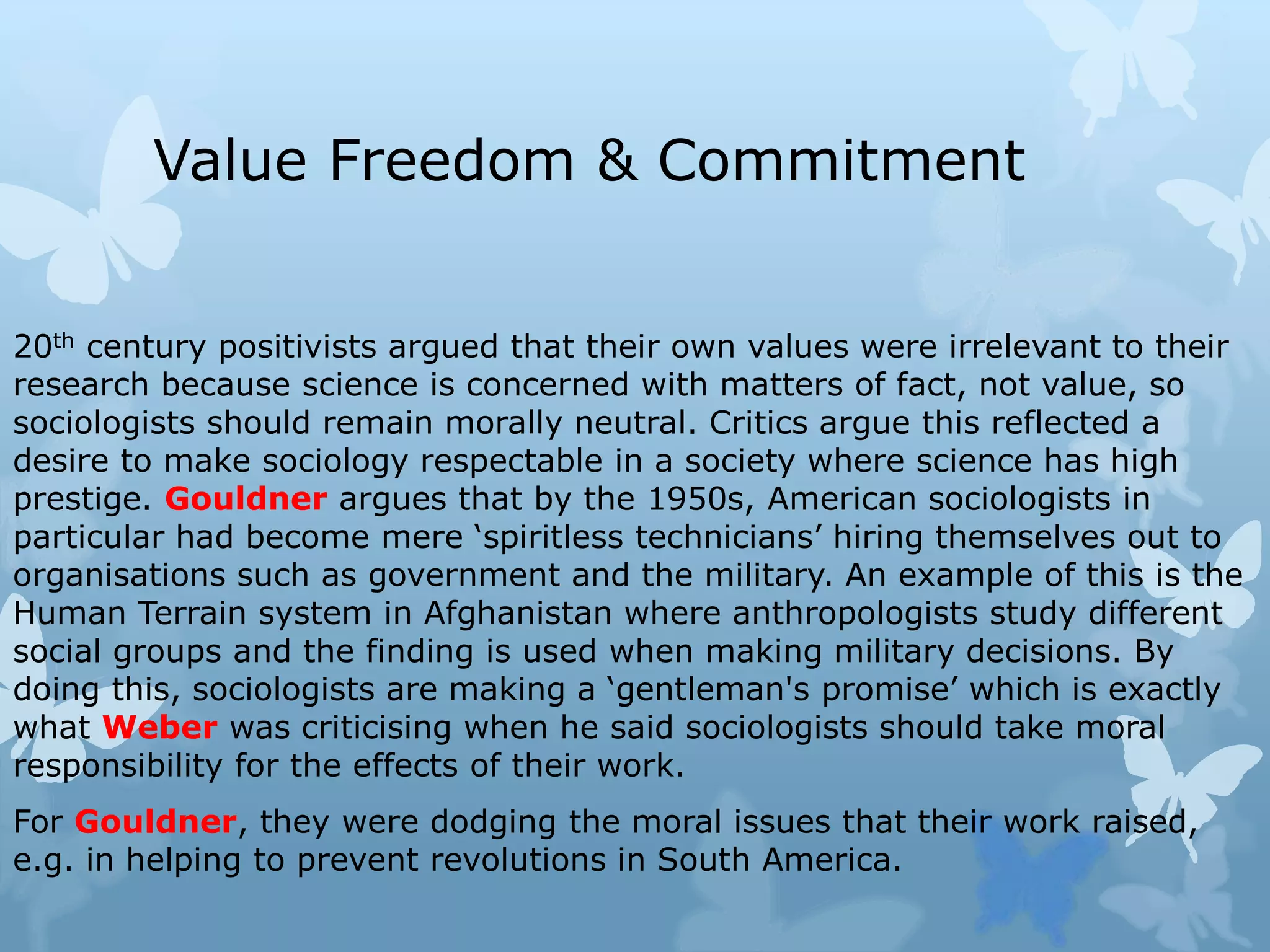 Objectivity & Values in Sociology | PPTX