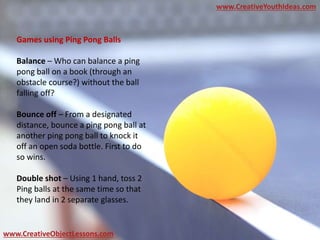 Object Lesson - Ping Pong Christians | PPT