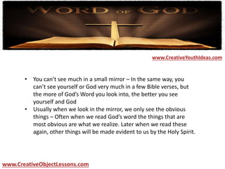 Object Lesson for Kids - God’s Word – a Mirror for Reflection | PPTX