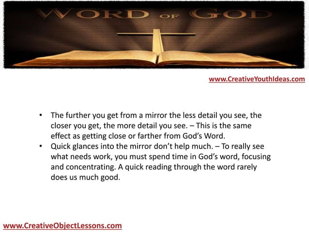 Object Lesson for Kids - God’s Word – a Mirror for Reflection | PPTX