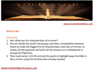 Object Lesson for Kids - God’s Word – a Mirror for Reflection | PPTX