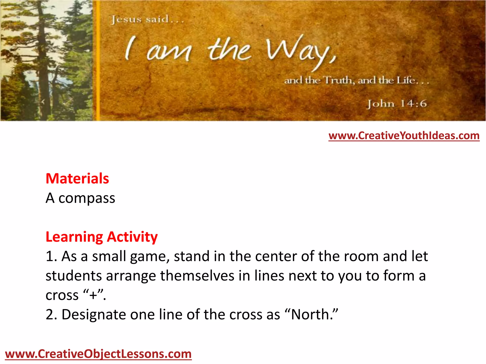 Object Lesson for Kids - Jesus Is the Way | PPTX | Christianity ...