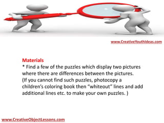 Object Lesson for Kids - Spot the Differences | PPTX
