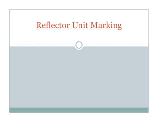 Object markers and reflector unit marking | PDF