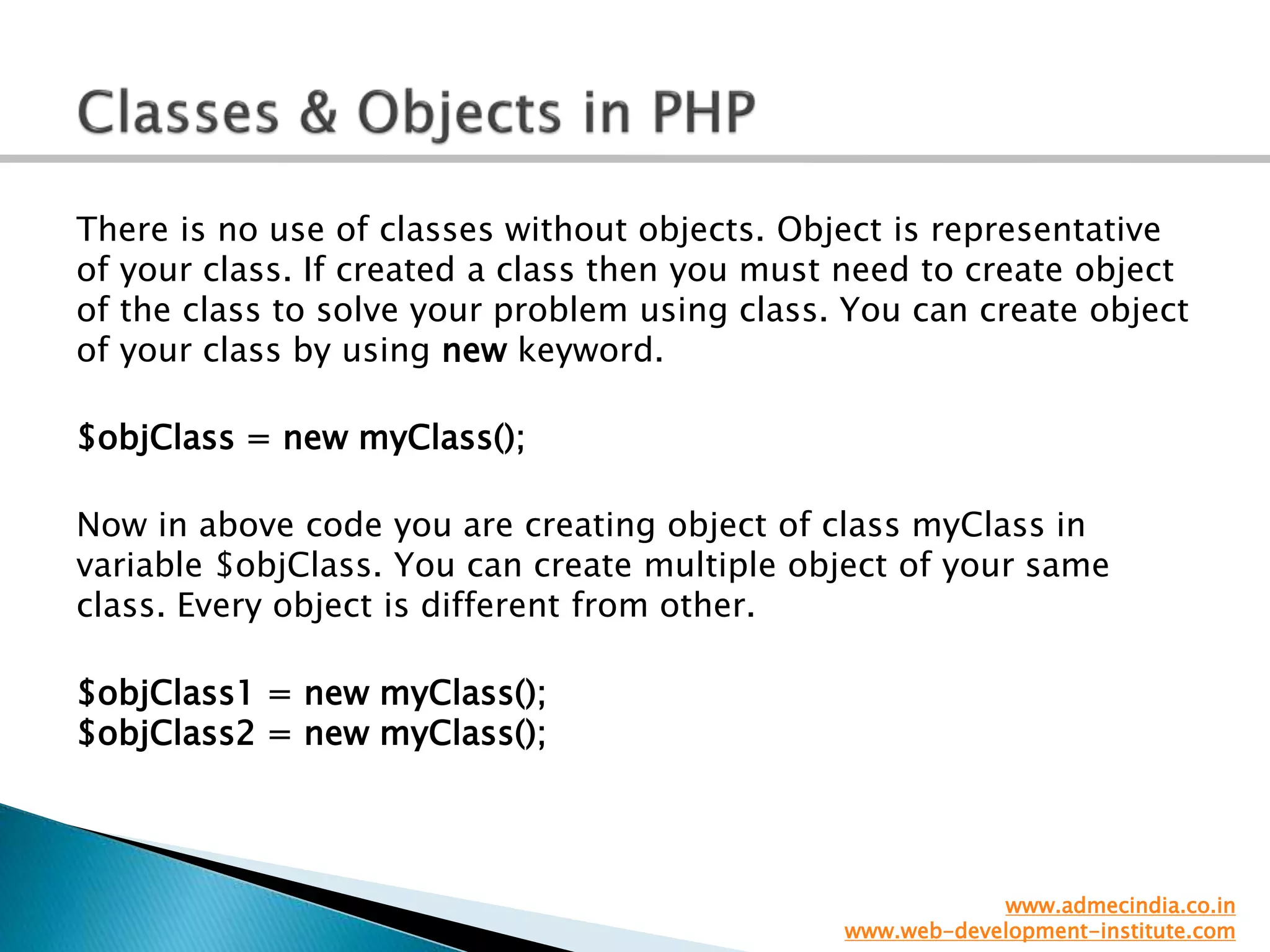 Object oreinted php | OOPs | PPTX