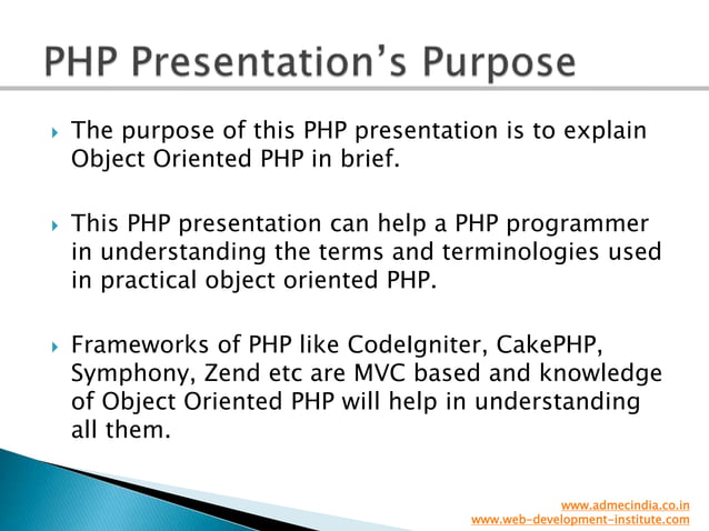 Object oreinted php | OOPs | PPTX