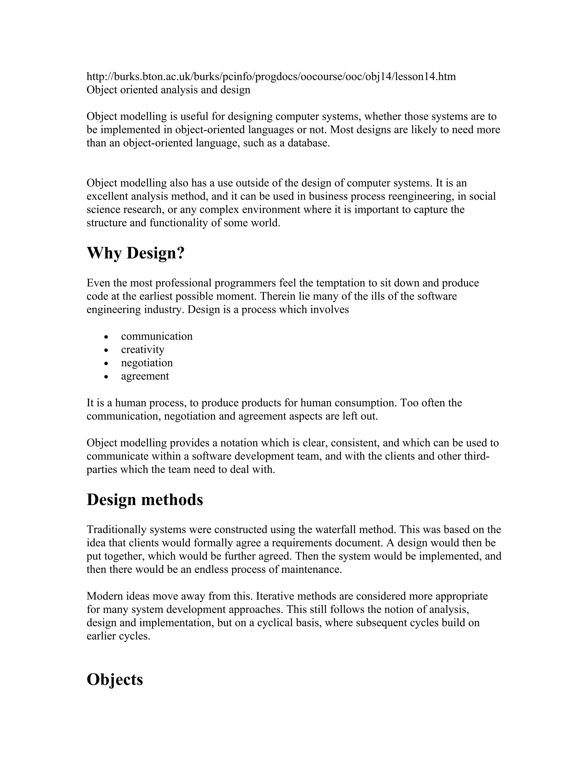 Object Oriented Analysis And Design Pdf