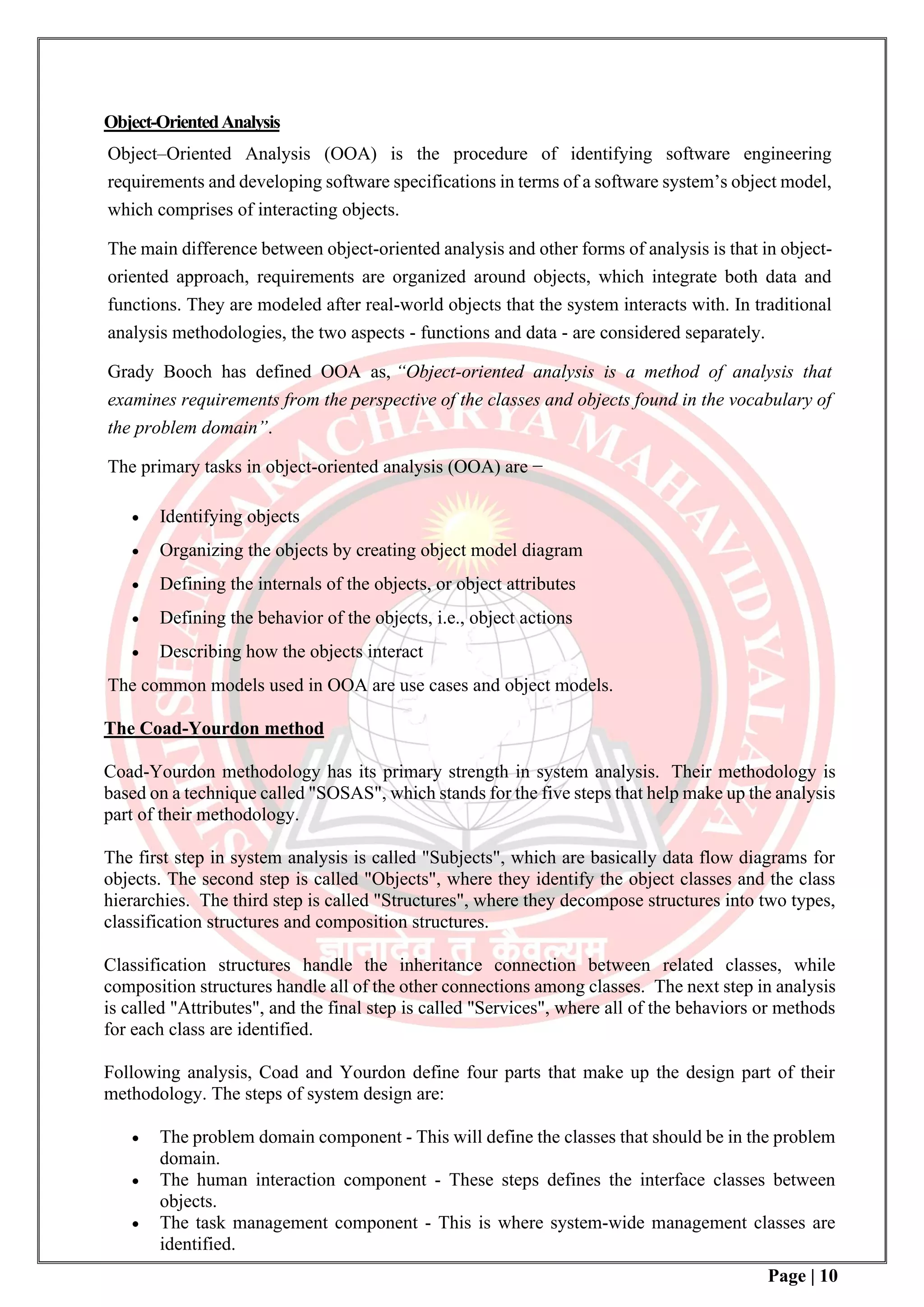 Object Oriented Analysis And Design Unit I Pdf