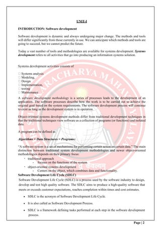 Object oriented analysis and design unit- i | PDF