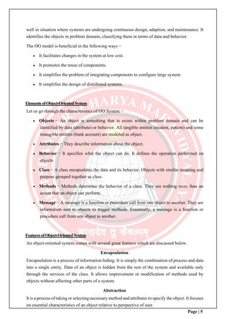 Object oriented analysis and design unit- i | PDF