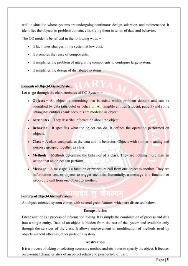 Object Oriented Analysis And Design Unit I Pdf