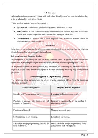 Object oriented analysis and design unit- i | PDF