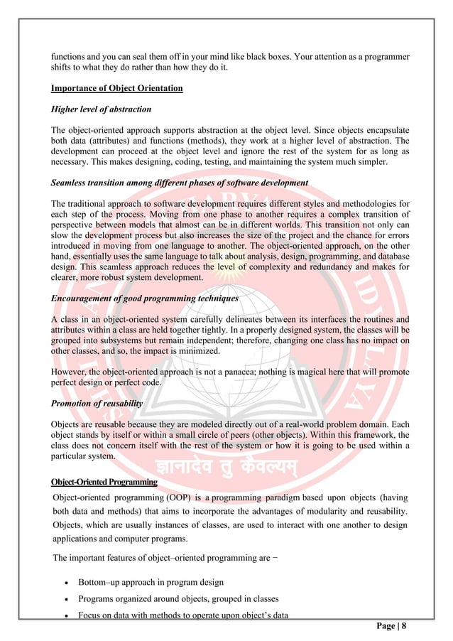 Object Oriented Analysis And Design Unit I Pdf