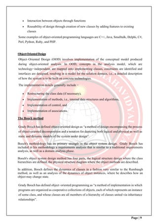 Object oriented analysis and design unit- i | PDF