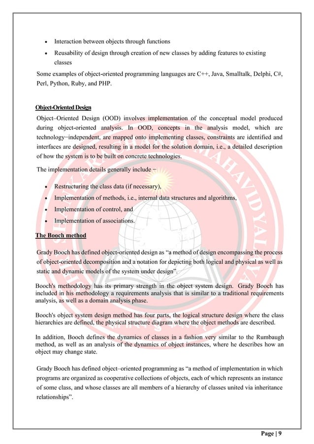 Object oriented analysis and design unit- i | PDF