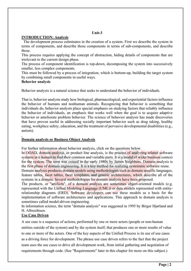 Object oriented analysis and design unit- iii | PDF | Programming Languages | Computing