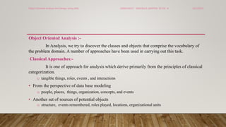 Object oriented analysis and design using uml classes and objects | PPTX