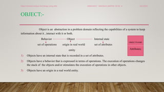 Object oriented analysis and design using uml classes and objects | PPTX