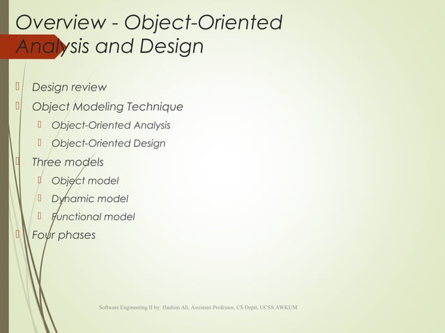 Object Oriented And Analysis Ppt