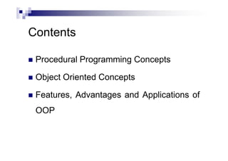 Object oriented concepts | PPT