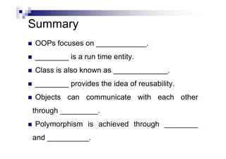 Object oriented concepts | PPT