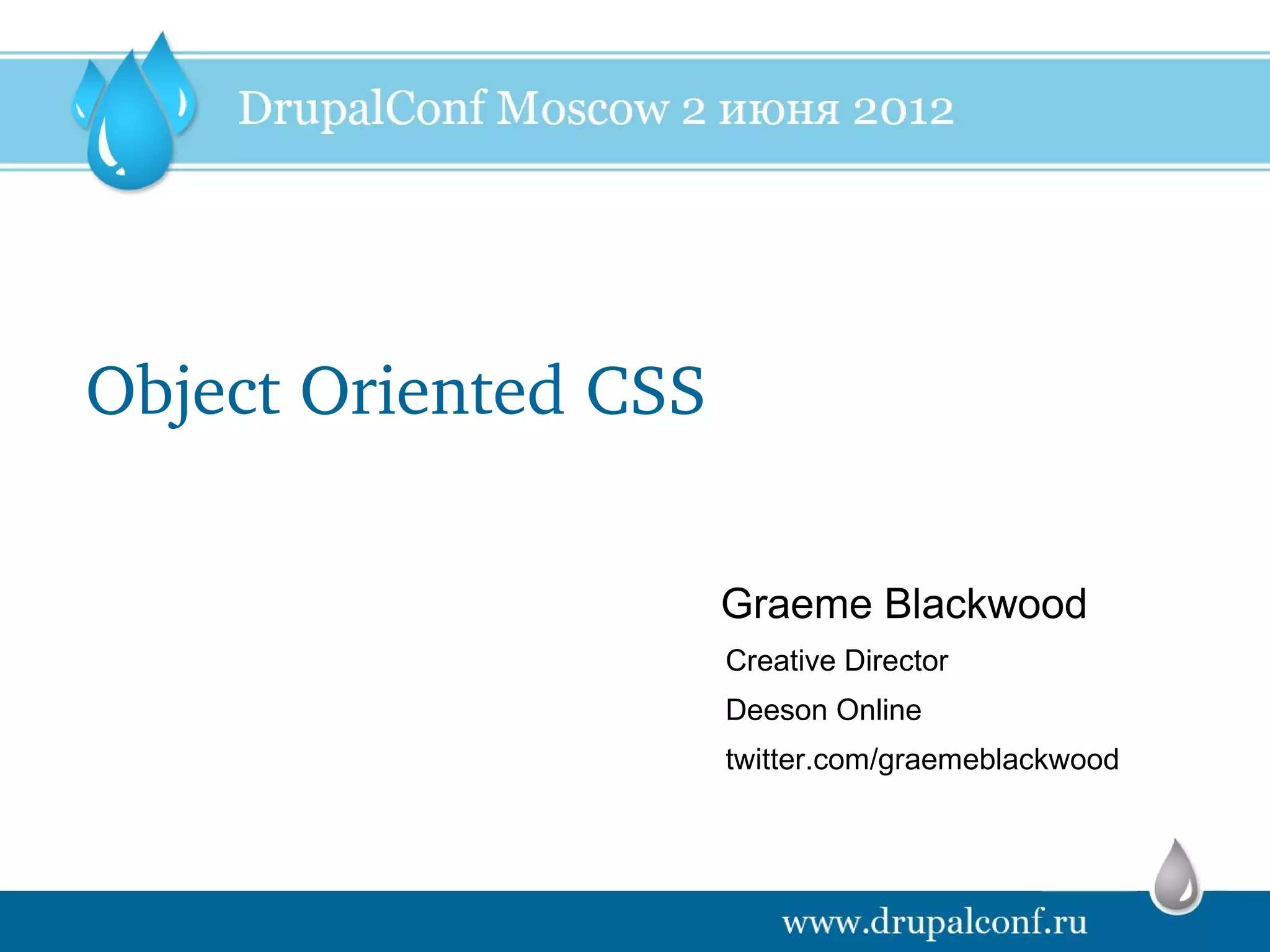 Object Oriented Css Graeme Blackwood Ppt