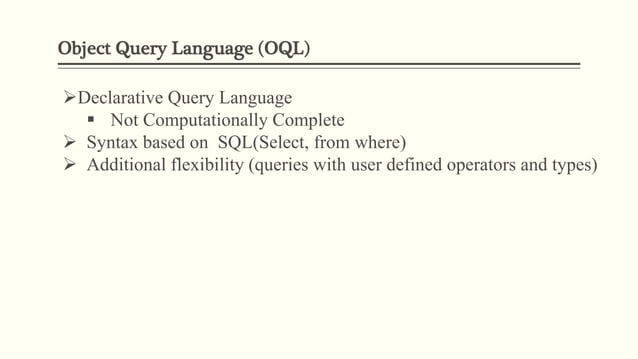 Object oriented database | PPTX
