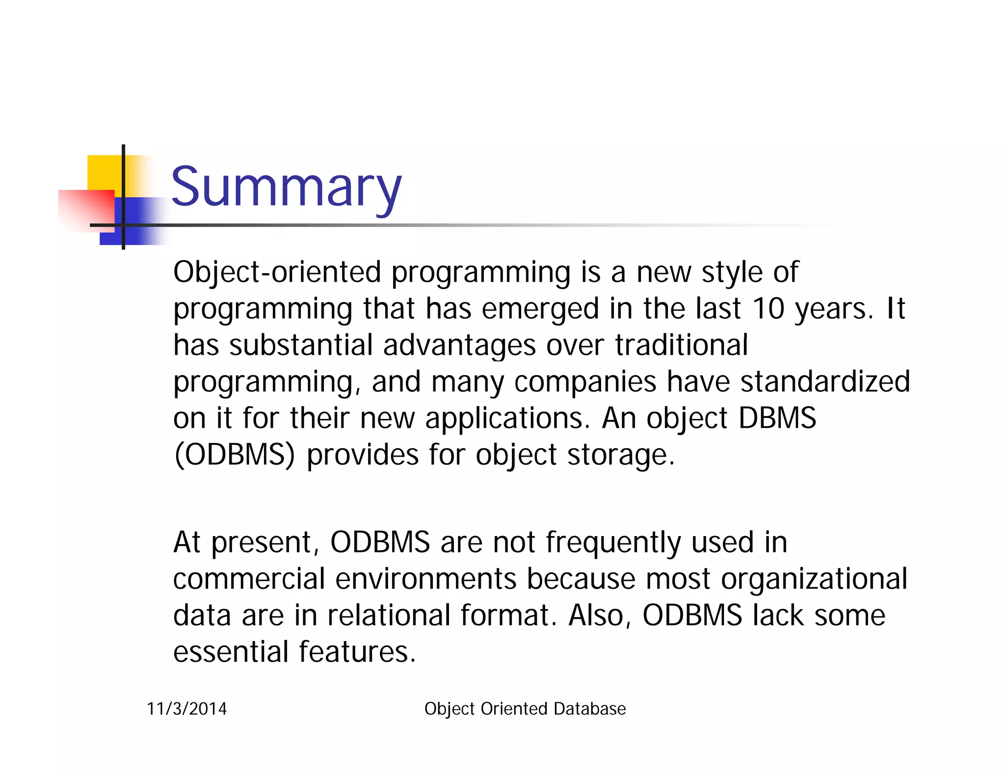 Object Oriented Databases Ppt