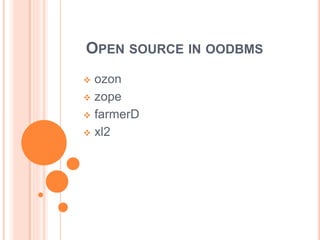 Object oriented dbms | PPTX