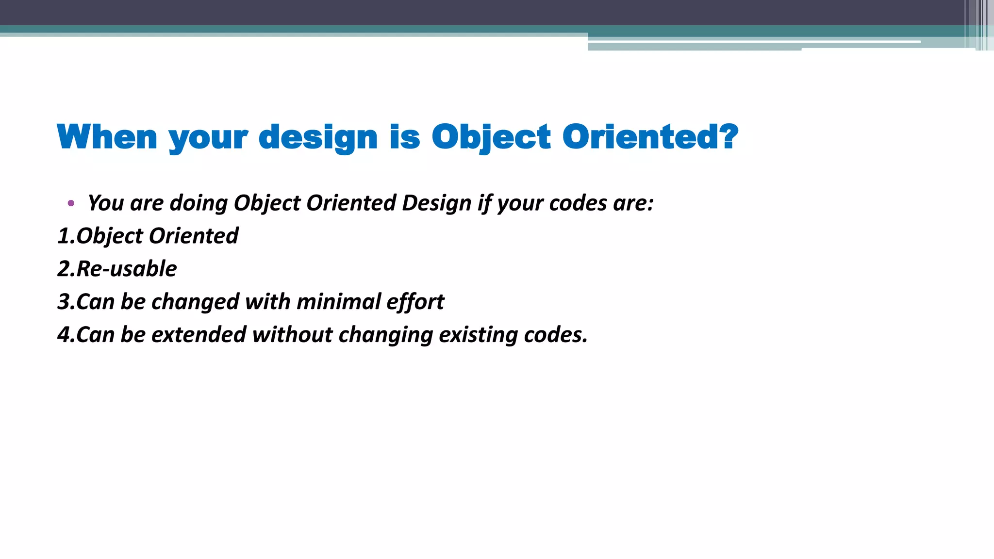 Object Oriented Design | PPT