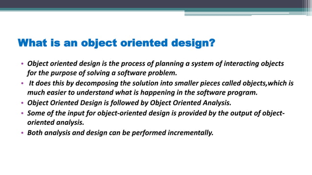 Object Oriented Design Pptx Programming Languages Computing 8822