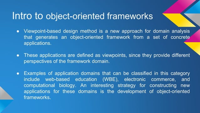 Object Oriented Framework Ppt