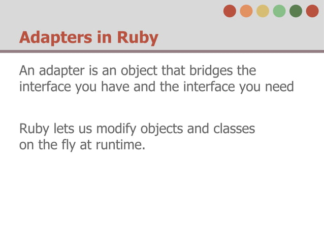 Object Oriented Impostor - Adapter Pattern | PPT