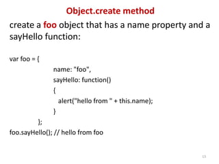 Object oriented javascript | PPTX