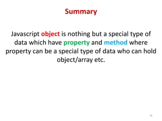 Object oriented javascript | PPTX