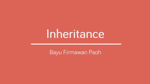 Object Oriented Programing Inheritance Ppt