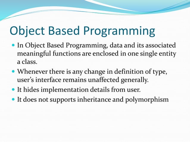 Object oriented programming | PPTX | Programming Languages | Computing