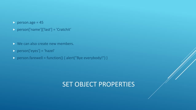 Object oriented programming in JavaScript | PPT